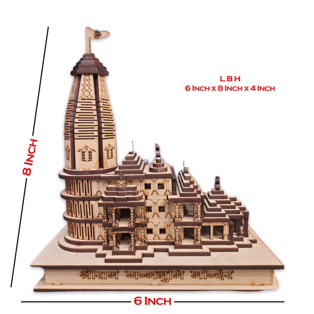 Handmade, Ram Mandir Temple-3D Replica, Religious Gifts, Indian Pooja ...